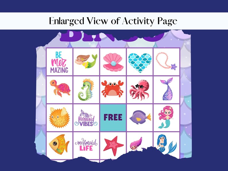Mermaid Bingo for Kids PRINTABLE Game 20 Mermaid Bingo Cards Kids Game ...