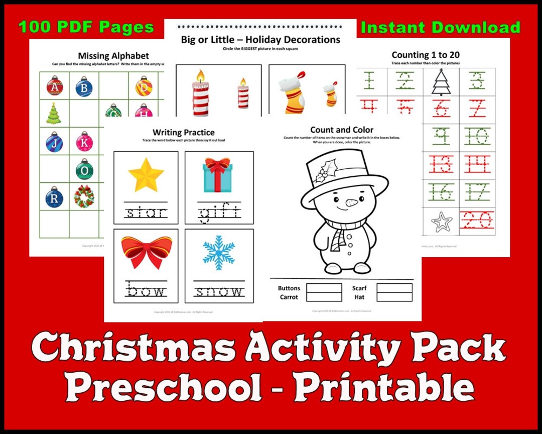 Preescolar navideño imprimible, Actividades navideñas imprimibles para ...