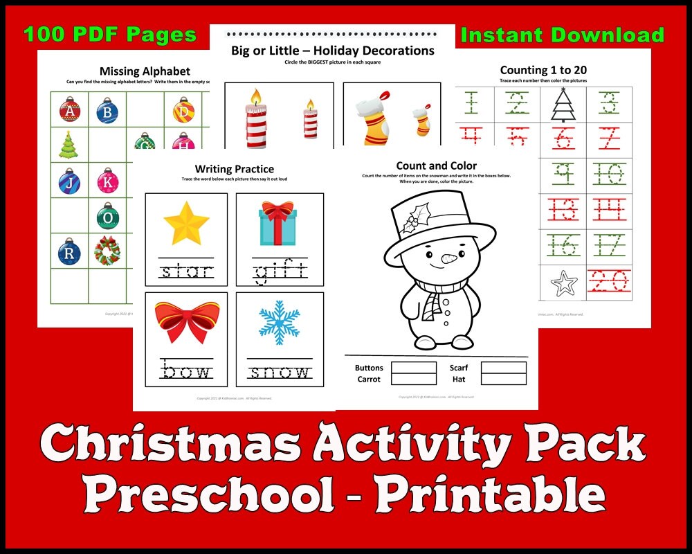 Preescolar navideño imprimible, Actividades navideñas imprimibles para ...