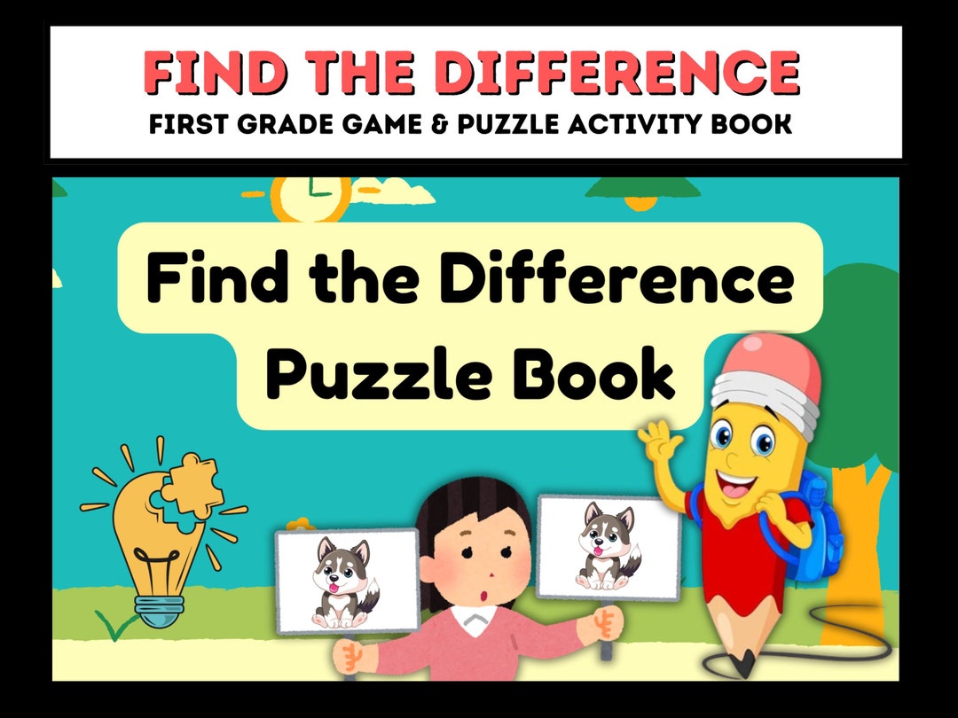 First Grade Find the Difference Activity Book Puzzles Games for Kids ...