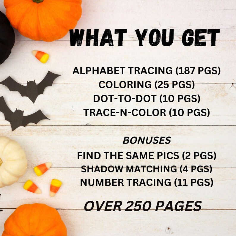 Halloween Preschool Activity Book: Letter Tracing, Coloring Printable ...