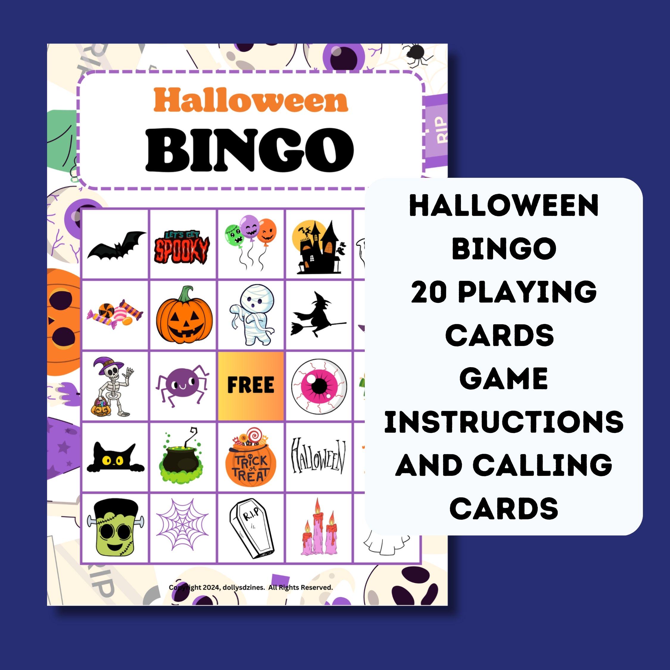 Halloween Bingo for Kids PRINTABLE Game 20 Racing Bingo Cards Kids Game ...