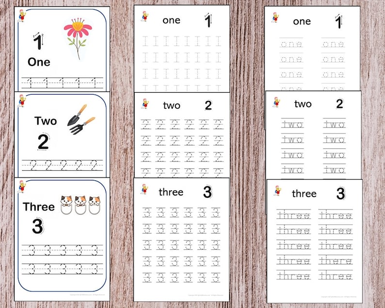 Number Tracing 0-10, Counting and Handwriting Practice, Preschool ...
