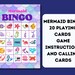 Mermaid Bingo for Kids PRINTABLE Game 20 Mermaid Bingo Cards Kids Game ...