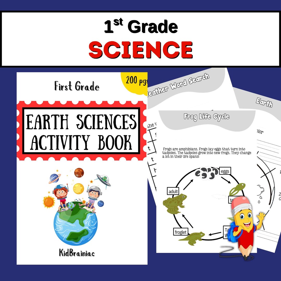 First Grade Science PRINTABLE Activity Book Earth Sciences Lifecycles ...