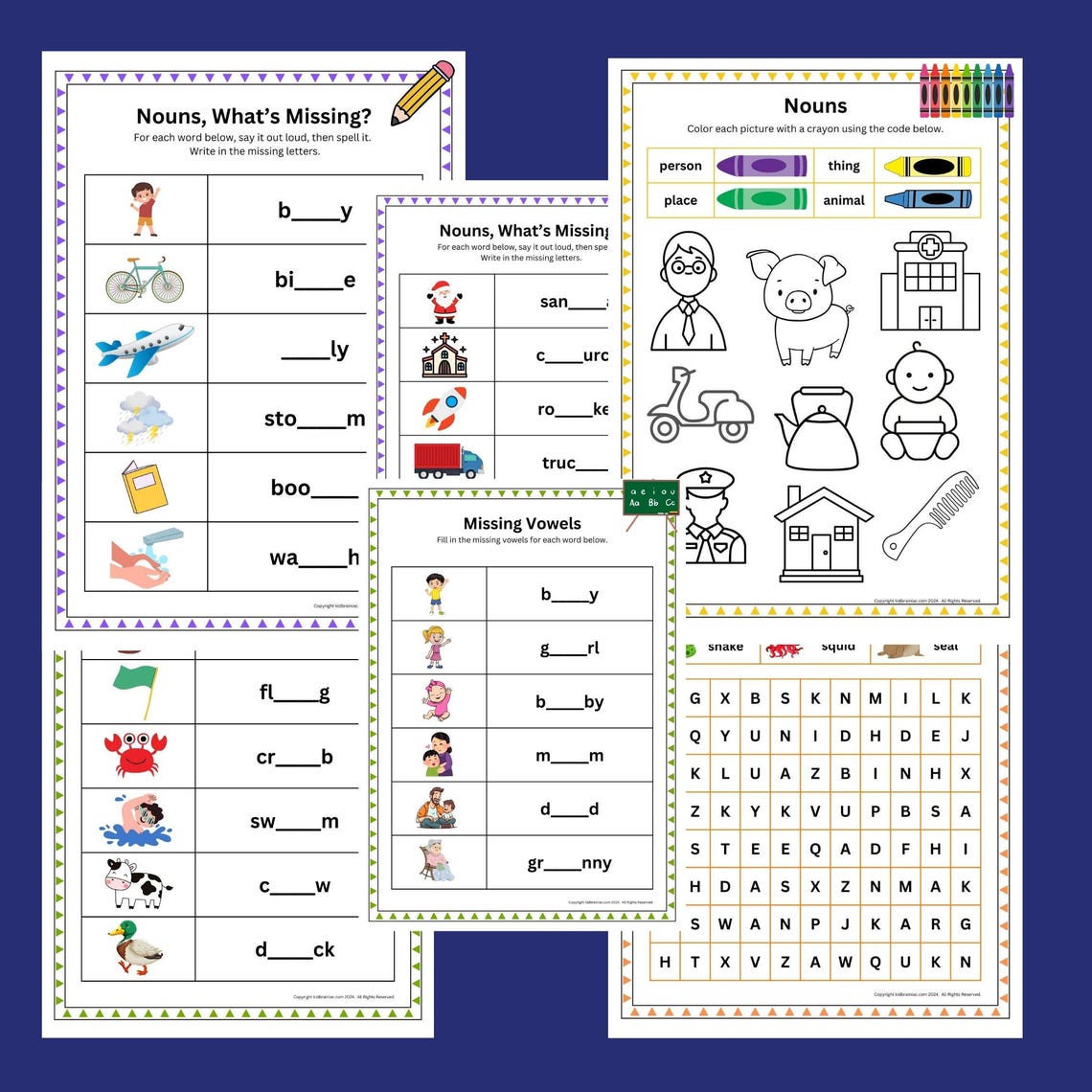 First Grade Vocabulary Activity Book Spelling Sight Words Worksheets ...