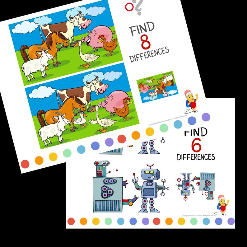 First Grade Find the Difference Activity Book: Brain Games (PDF ...