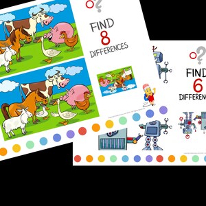 First Grade Find the Difference Activity Book Puzzles Games for Kids ...