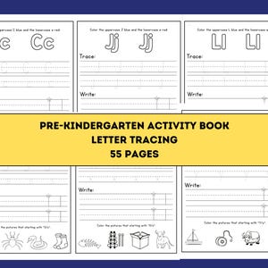 Preschool Letter Tracing PRINTABLE Activity Book Worksheets Printable ...