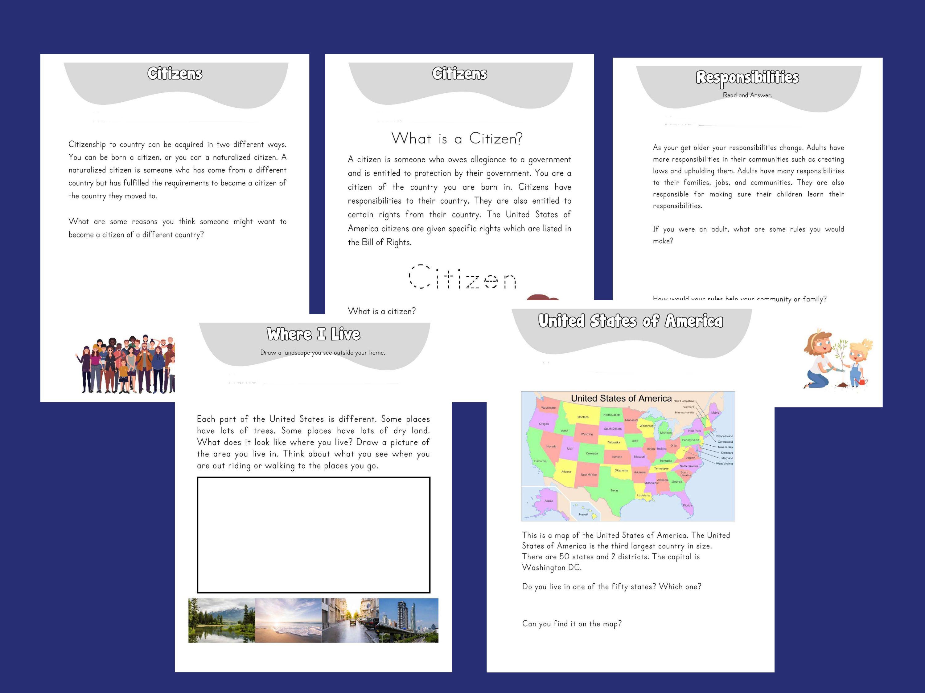 Second Grade Social Studies PRINTABLE Activity Book, 2nd Grade, Reading ...