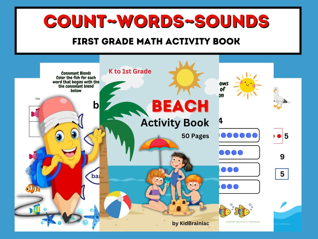 First Grade Summer Activity Book Worksheets Printable Homeschool ...