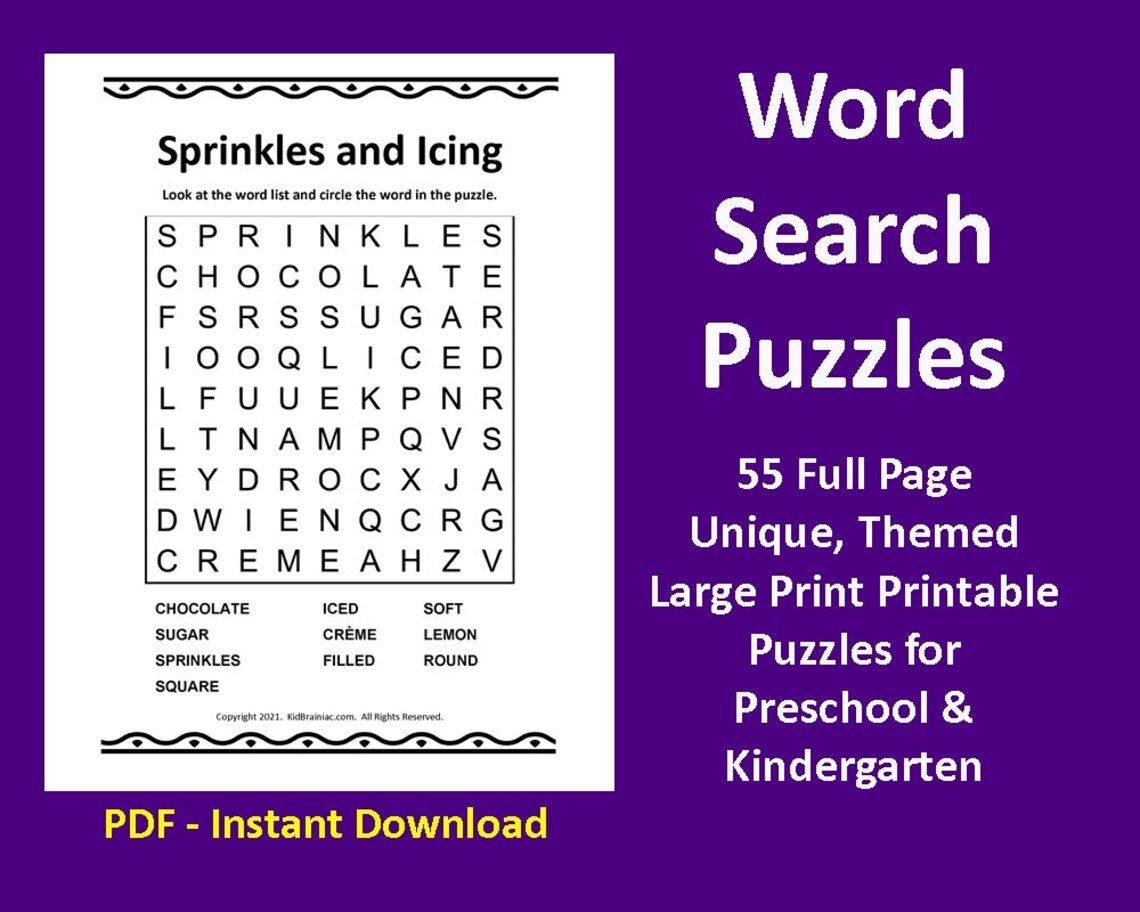 Word Search, Printable Word Search Puzzles for Preschool and ...