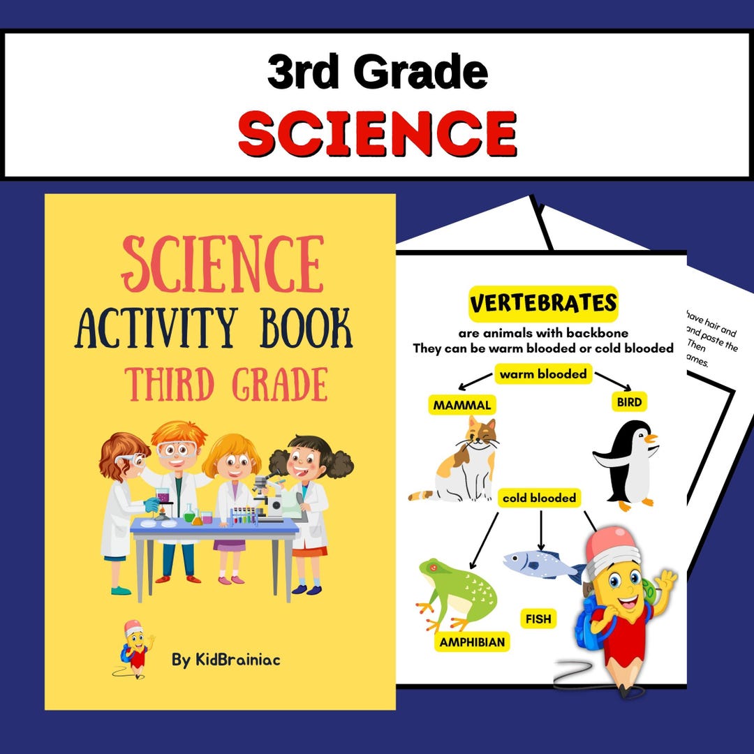 3rd Grade Science Activity Book: Motion, Energy, Space Workbook ...