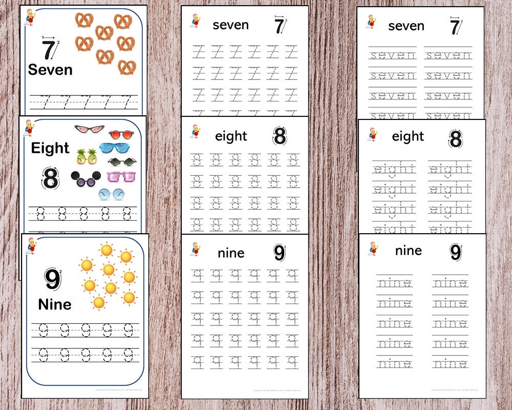 Number Tracing 0-10, Counting and Handwriting Practice, Preschool ...