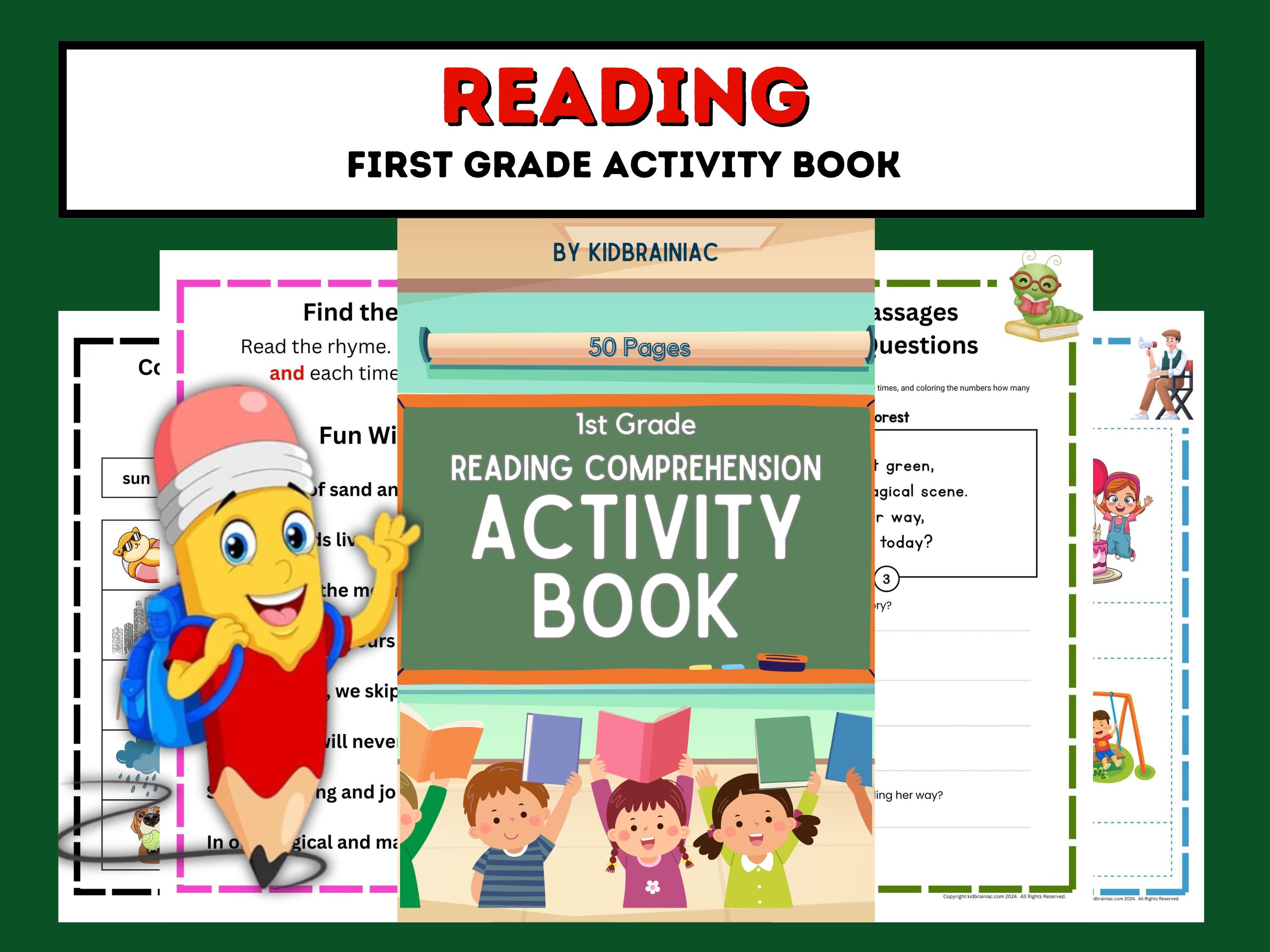 First Grade Reading Comprehension Activity Book Worksheets Printable ...