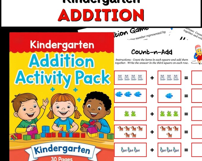 Kindergarten Math Worksheets: Number Line Addition (PDF) - Etsy Hong Kong