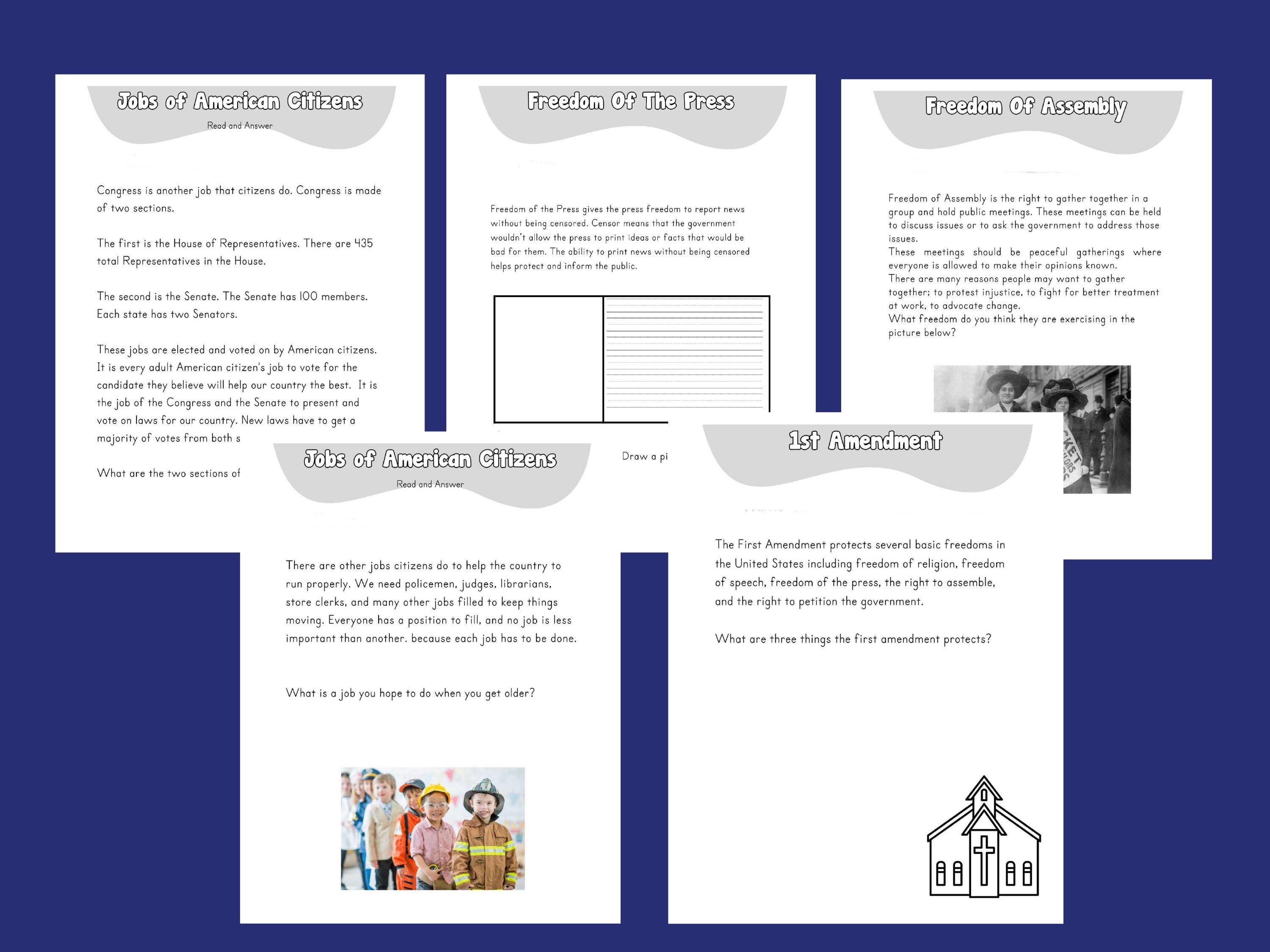 Second Grade Social Studies PRINTABLE Activity Book, 2nd Grade, Reading ...