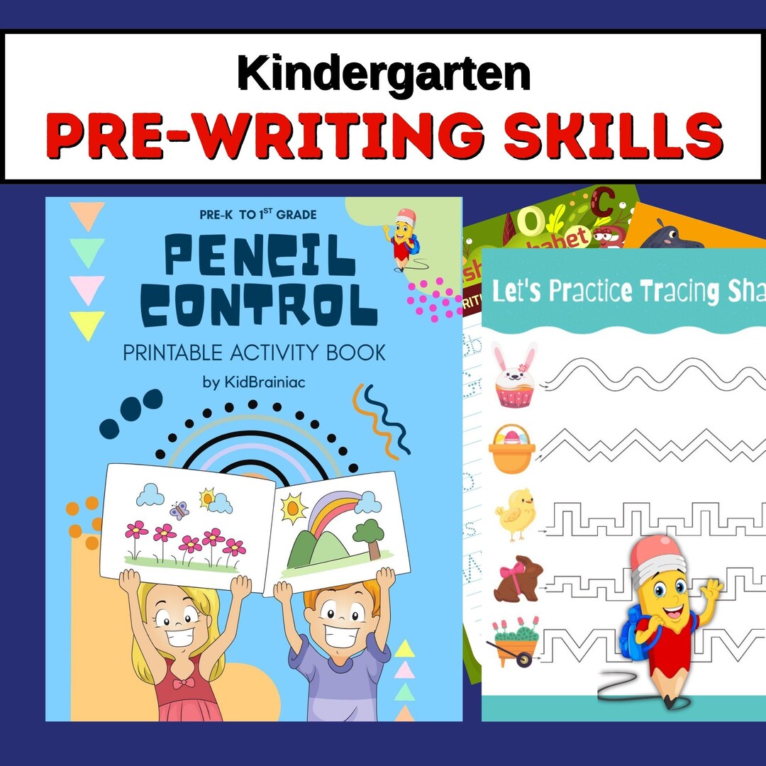 Kindergarten Pre-writing Skills PRINTABLE Activity Book Tracing Numbers ...