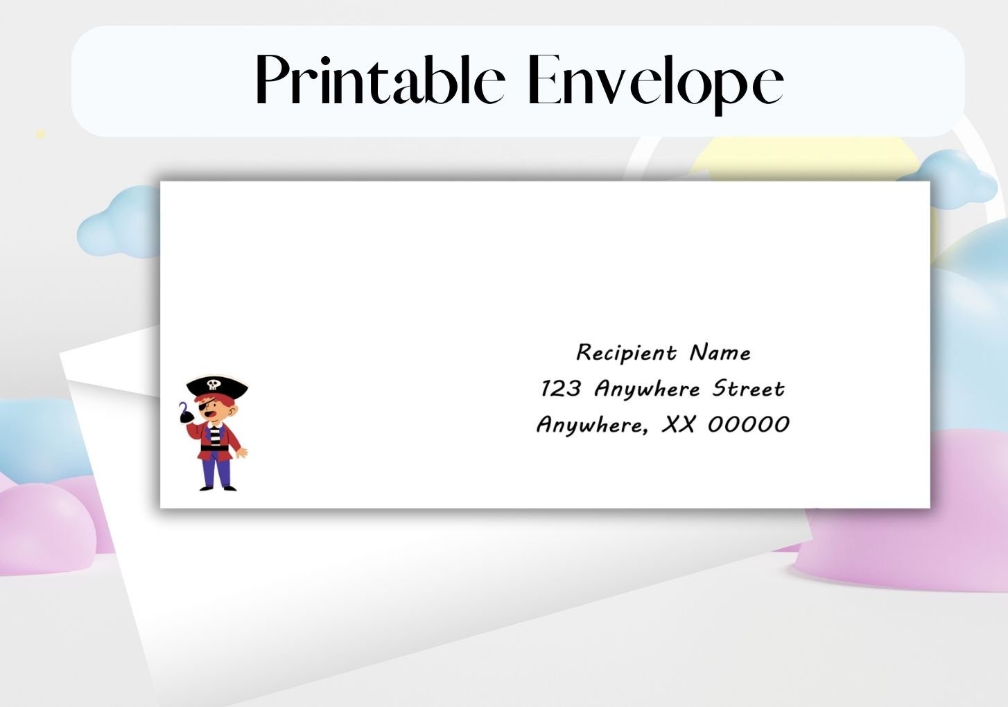 Pirate PRINTABLE Stationary Pirate Stationary Envelope Printable ...