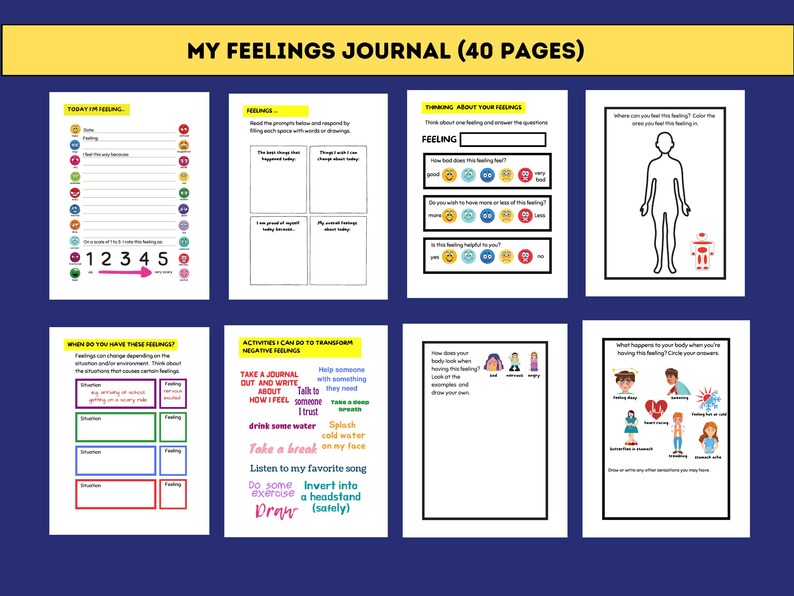 Feelings Second Grade PRINTABLE Activity Book, 2nd Grade, Reading ...