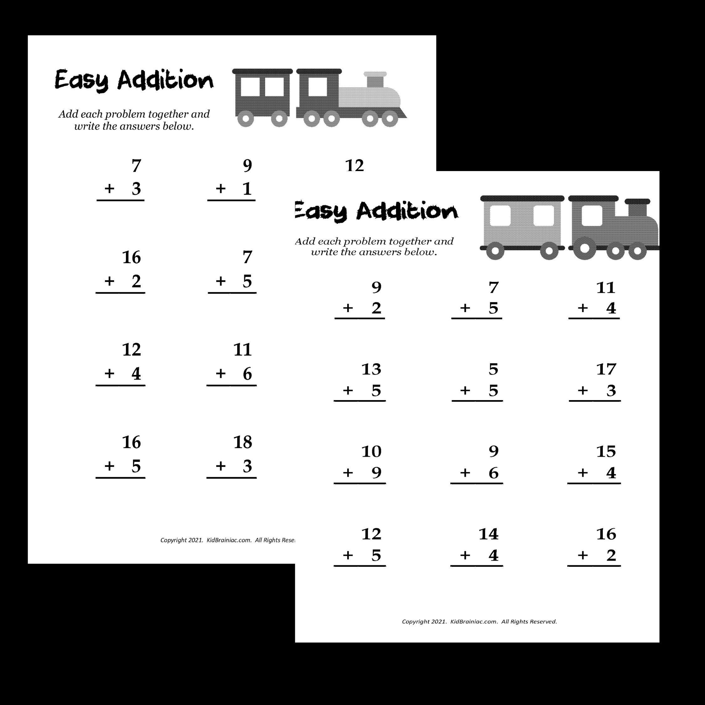 Kindergarten Addition Worksheets: Math Activity Pack Printable PDF - Etsy