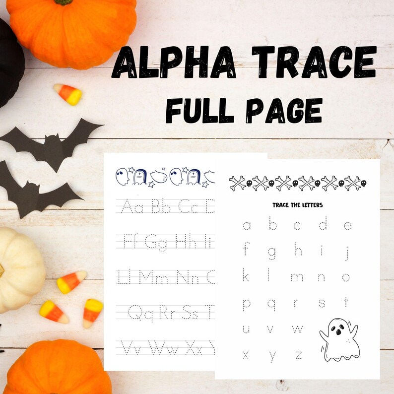 Halloween Preschool Activity Book: Letter Tracing, Coloring Printable ...