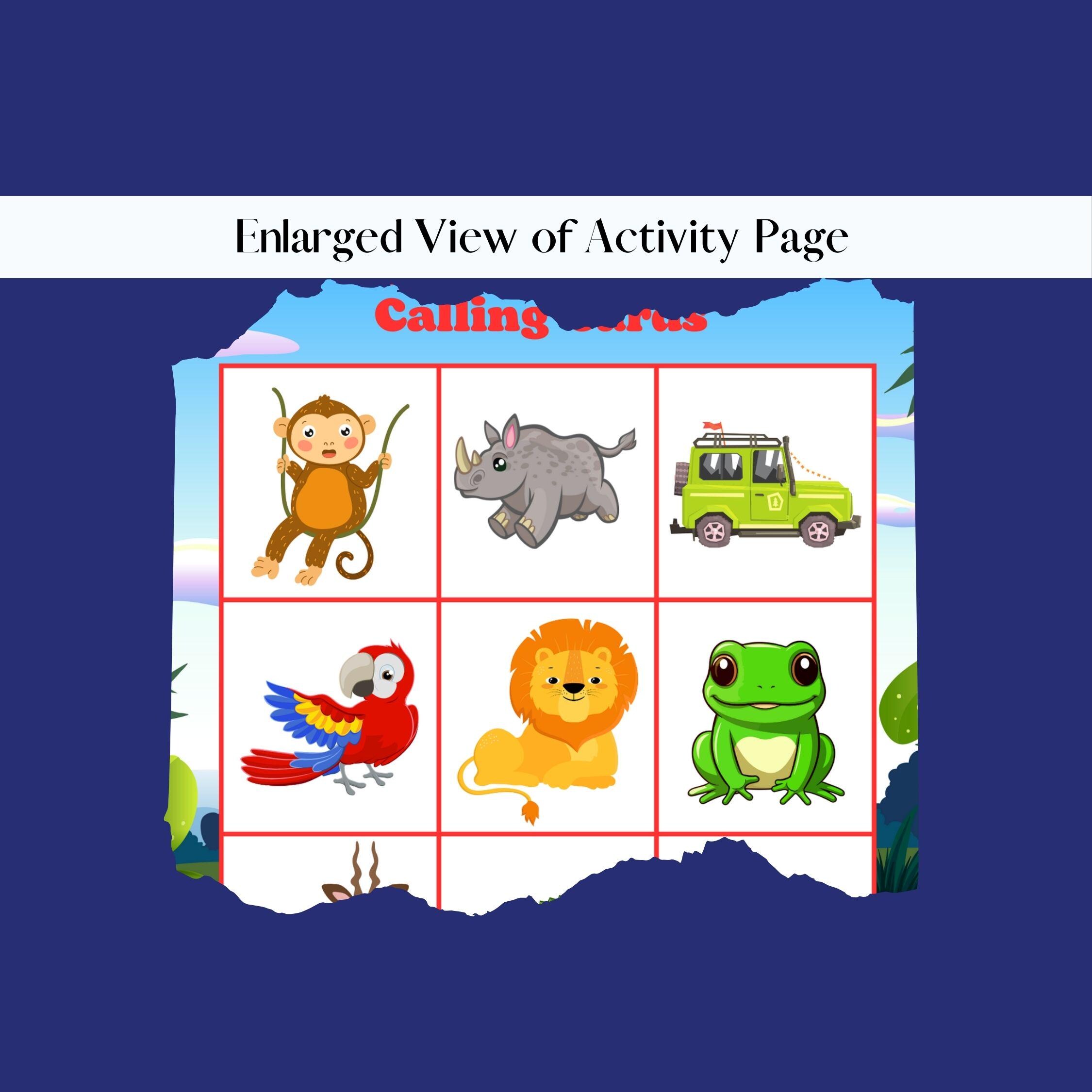 Safari Bingo for Kids PRINTABLE Game 20 Safari Bingo Cards Kids Game ...