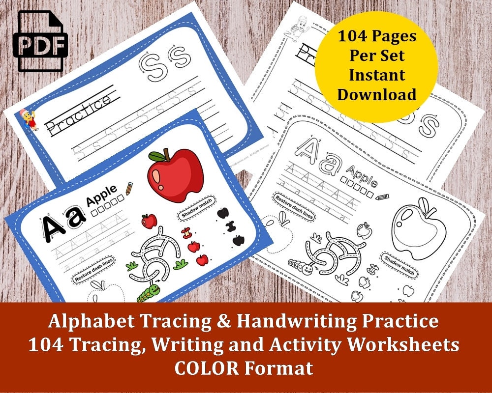 Alphabet Tracing A-Z, Preschool Handwriting Worksheets, Alphabet ...