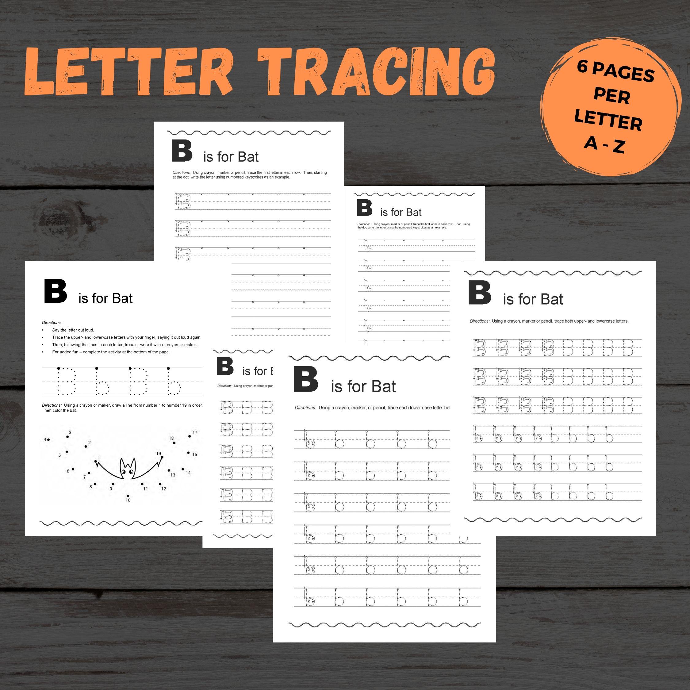 Halloween Preschool Activity Book: Letter Tracing, Coloring Printable ...