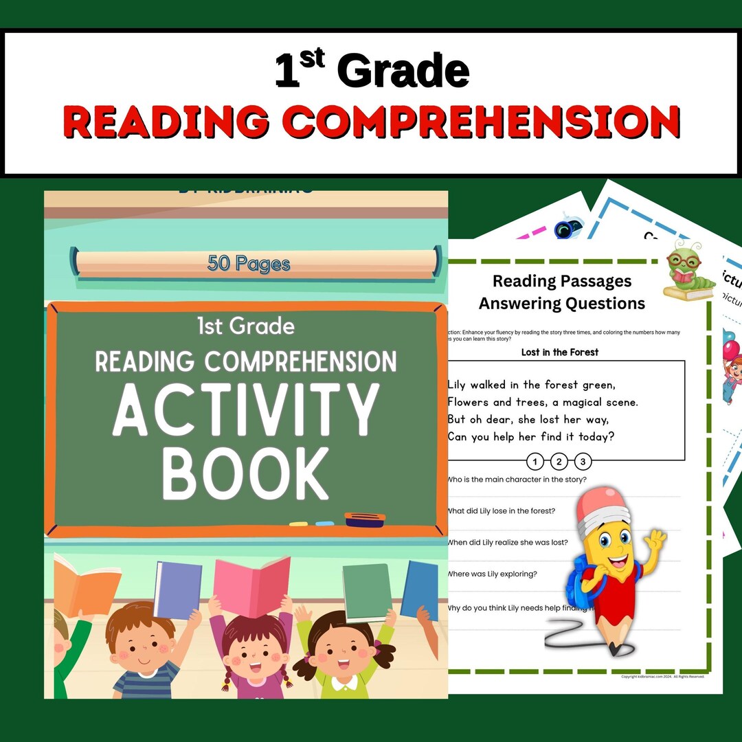 First Grade Reading Comprehension Activity Book Worksheets Printable ...