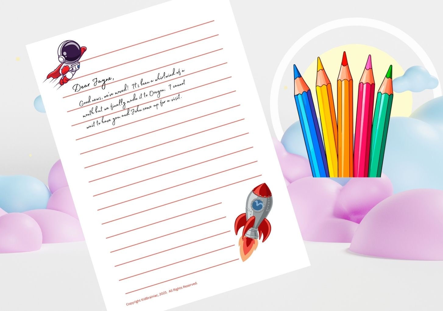 Rocketship PRINTABLE Stationary Rocket Stationary Envelope Printable ...