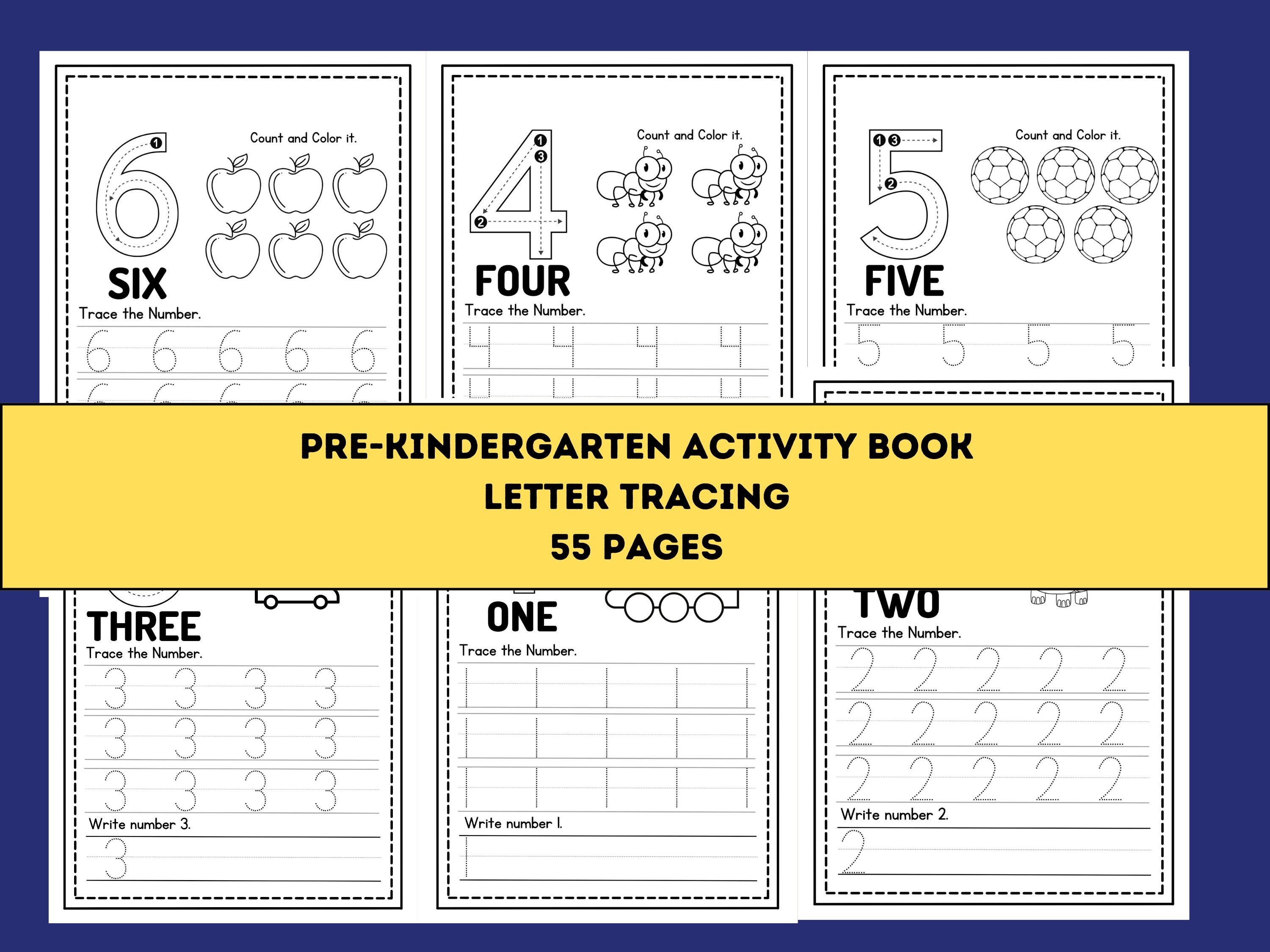 Preschool Number Tracing PRINTABLE Activity Book Worksheets Printable ...