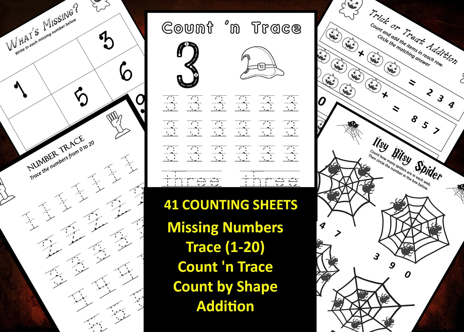 Halloween Worksheets Bundle for Kids, Prek-kindergarten, No Prep ...
