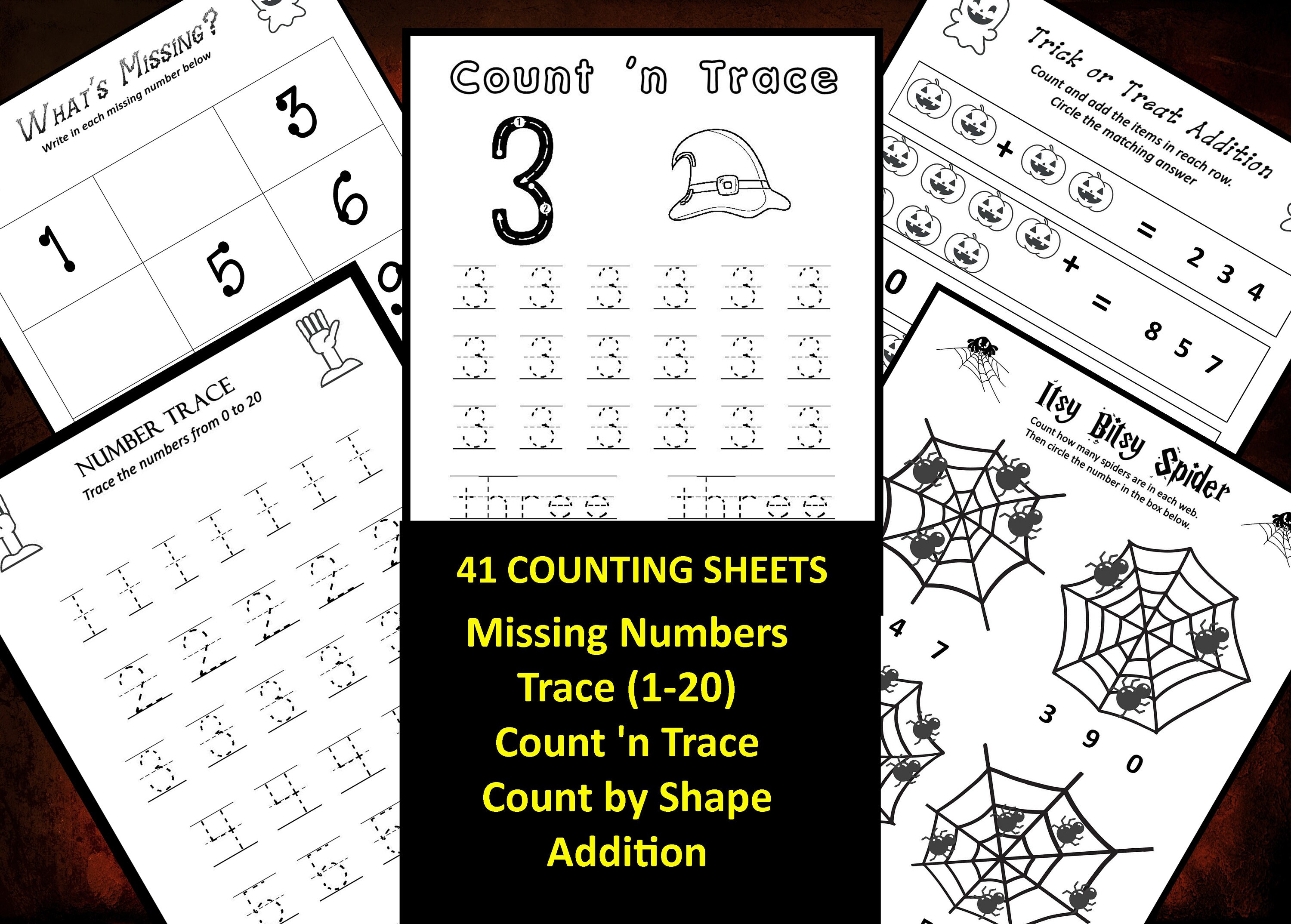 Halloween Worksheets Bundle for Kids, Prek-kindergarten, No Prep ...