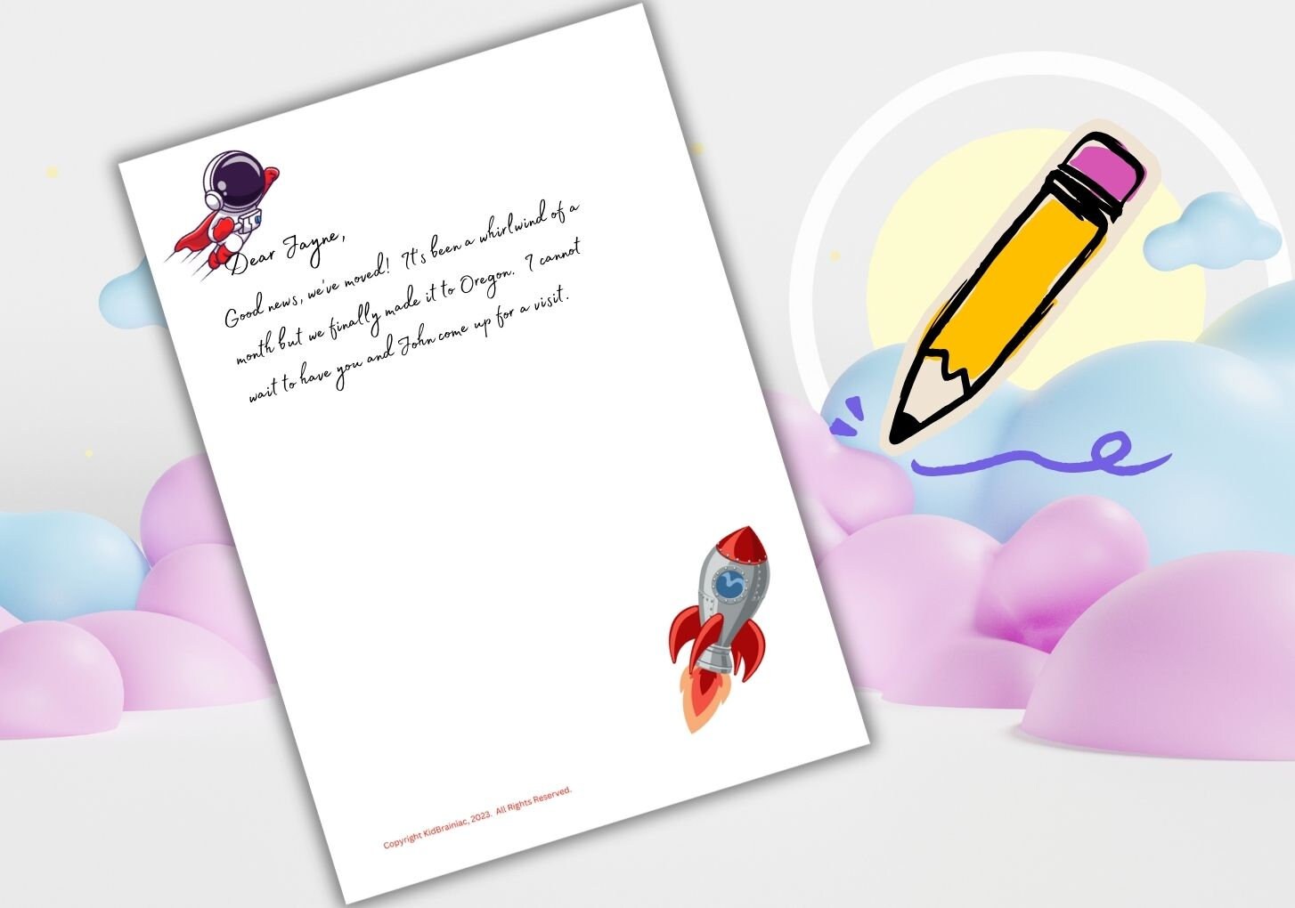 Rocketship PRINTABLE Stationary Rocket Stationary Envelope Printable ...