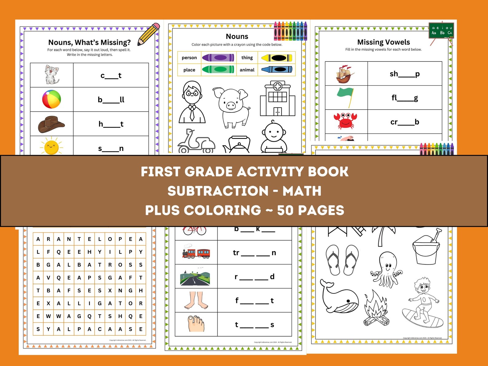 First Grade Vocabulary Activity Book Spelling Sight Words Worksheets ...