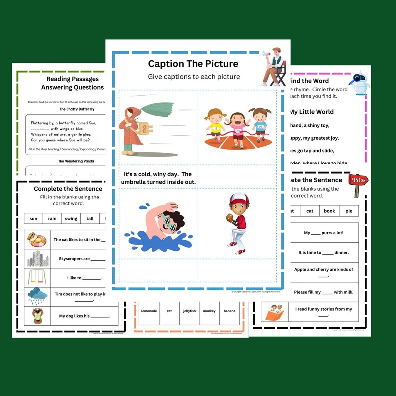 First Grade Reading Comprehension Activity Book Worksheets Printable ...