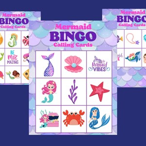 Mermaid Bingo for Kids PRINTABLE Game 20 Mermaid Bingo Cards Kids Game ...