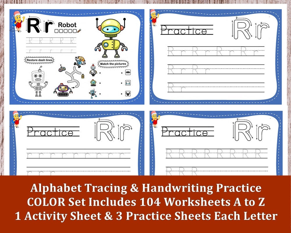 Alphabet Tracing A-Z, Preschool Handwriting Worksheets, Alphabet ...