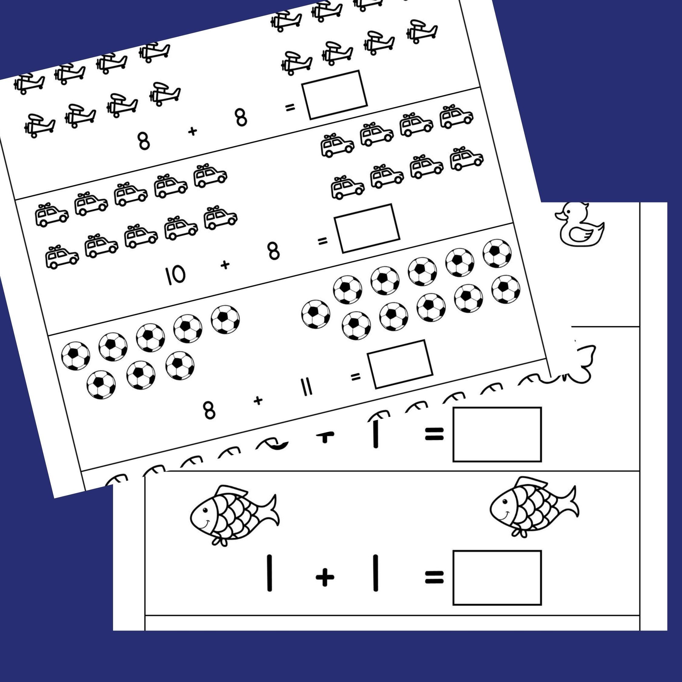 First Grade Addition Activity Book Worksheets Printable Homeschool ...