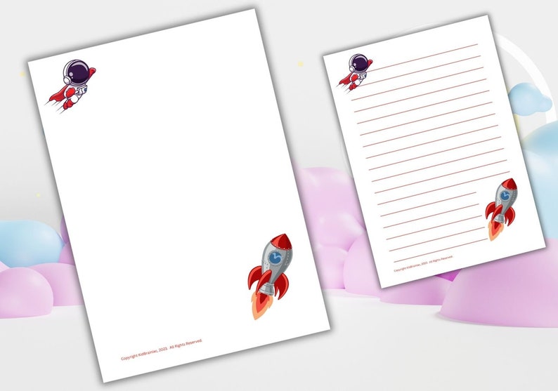 Rocketship PRINTABLE Stationary Rocket Stationary Envelope Printable ...