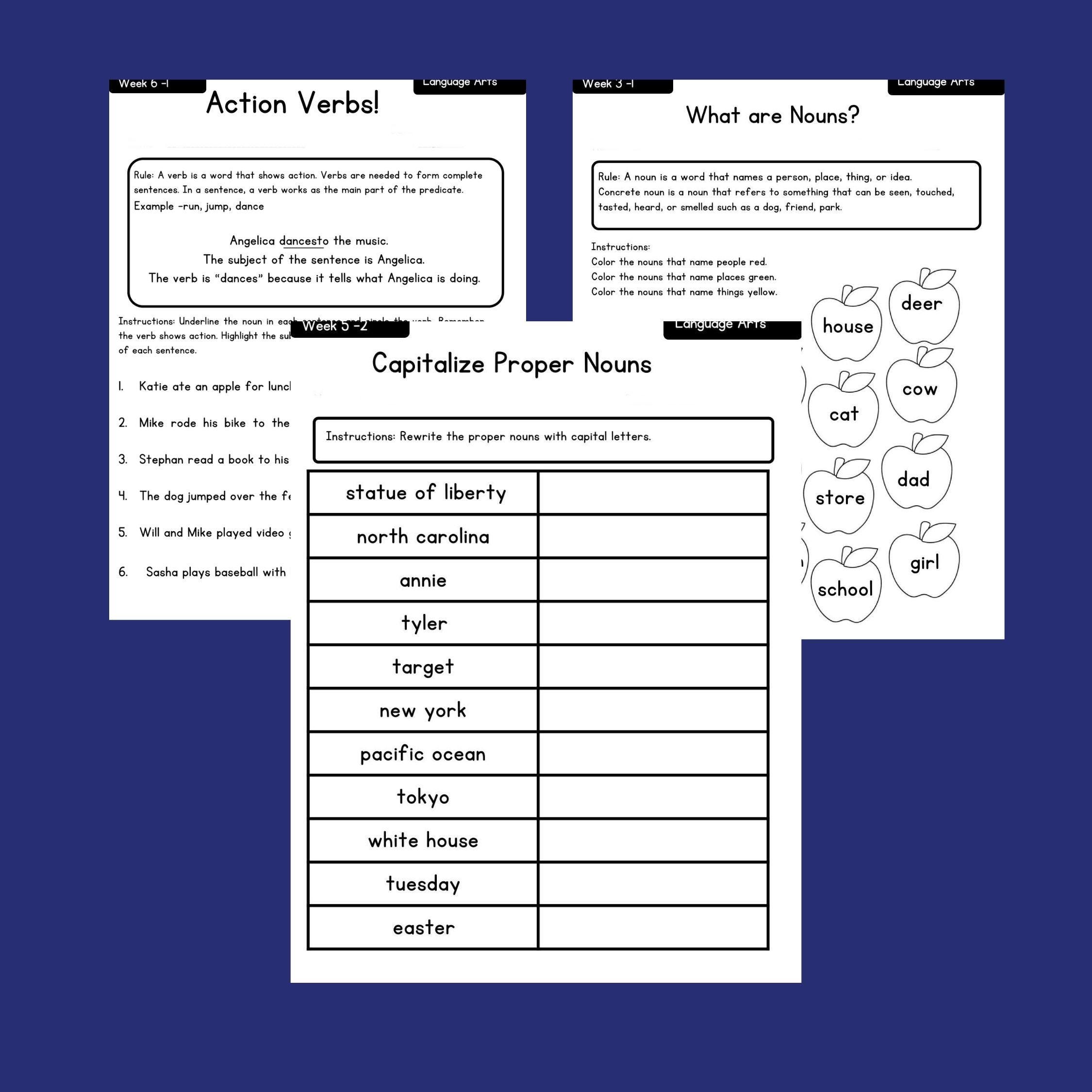 2nd Grade Language Arts Activity Book Writing Reading ELA Homeschool ...
