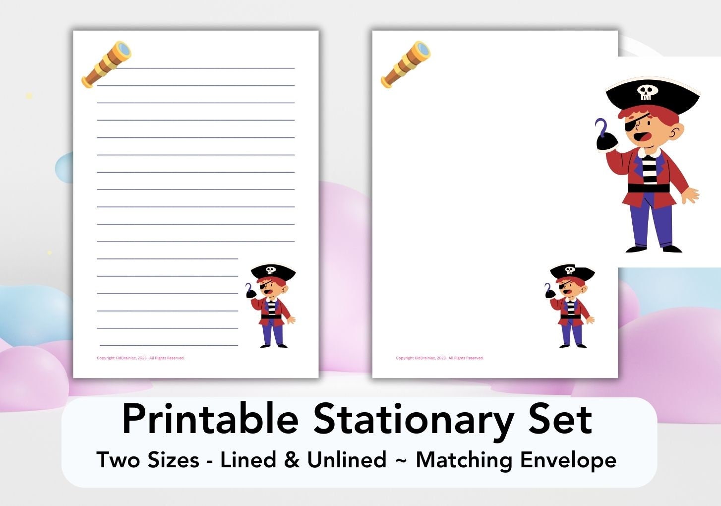 Pirate PRINTABLE Stationary Pirate Stationary Envelope Printable ...