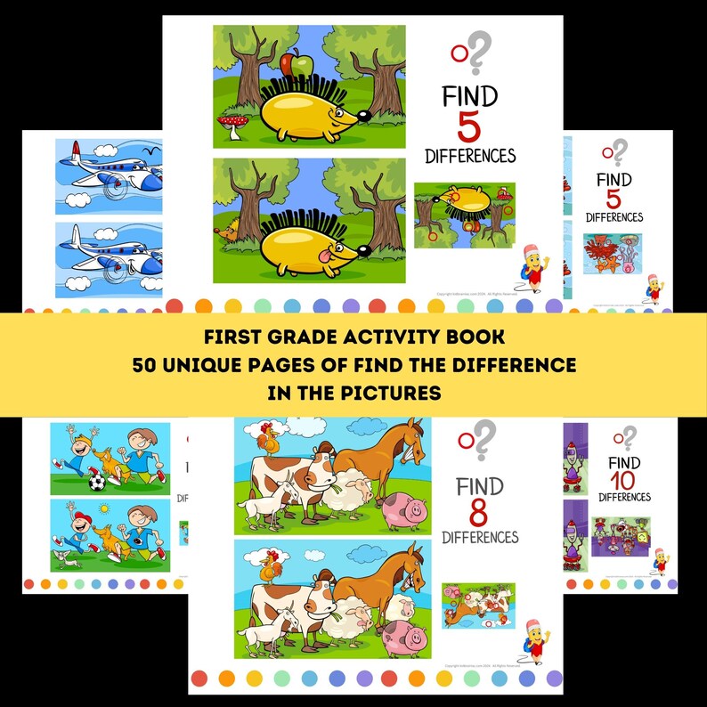 First Grade Find the Difference Activity Book: Brain Games (PDF ...