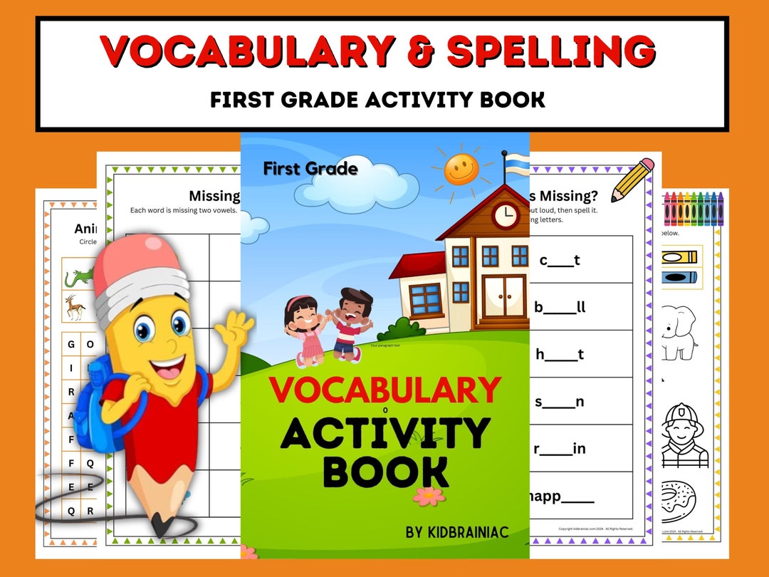 First Grade Vocabulary Activity Book Spelling Sight Words Worksheets ...