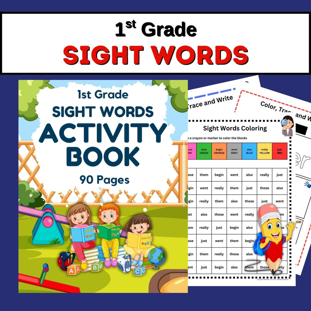First Grade Sight Words Activity Book Worksheets Printable Homeschool ...
