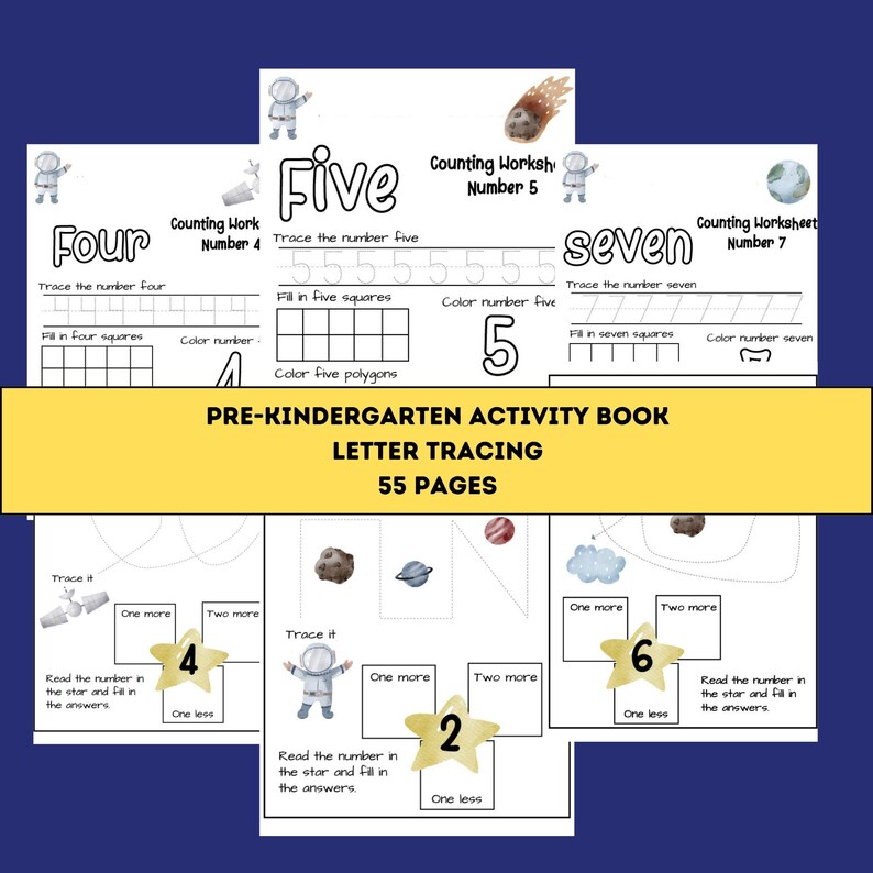 Preschool Counting Activity Book: Number Recognition Worksheets (PDF ...