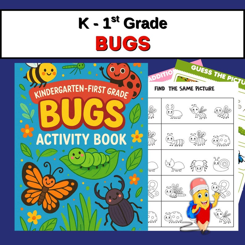 Bugs Activity Book Printable Insect Creepy Crawly Worksheets for ...