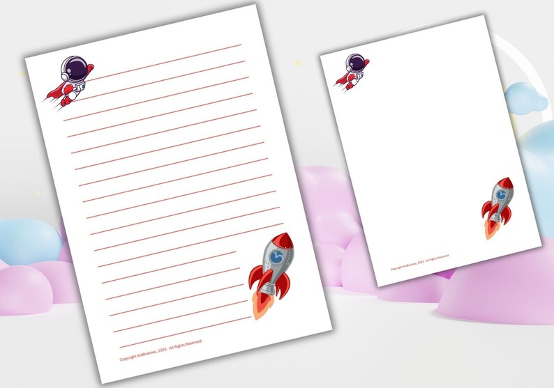 Rocketship PRINTABLE Stationary Rocket Stationary Envelope Printable ...