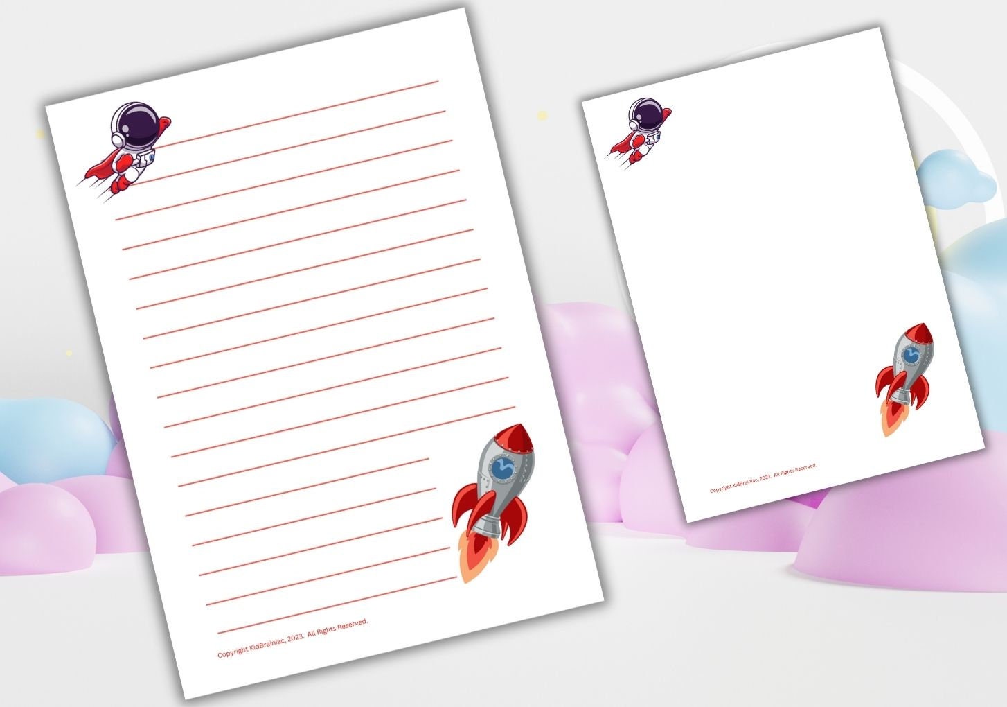 Rocketship PRINTABLE Stationary Rocket Stationary Envelope Printable ...